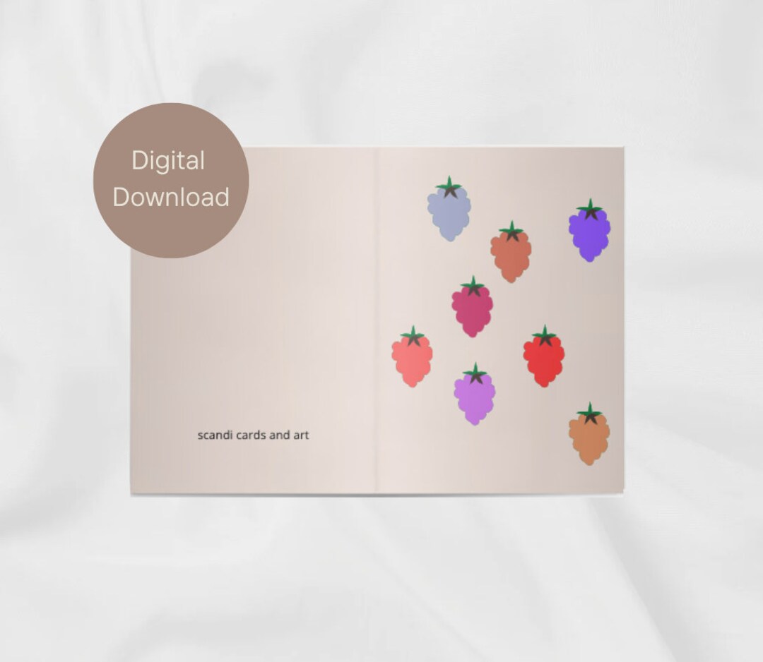 Berry Greeting Card Digital File - Etsy