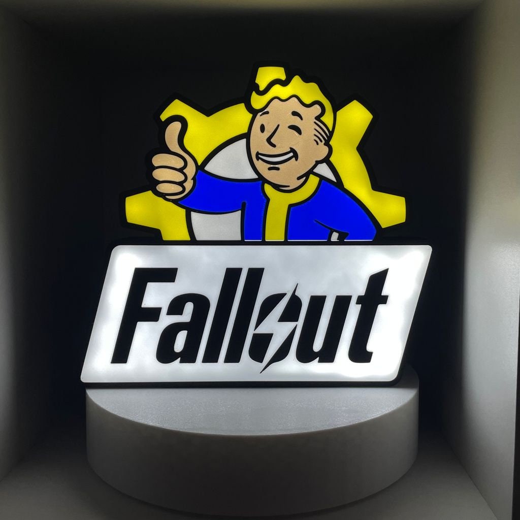 Fallout LED Lightbox With Glow-in-the-dark Feature Vault Dweller & Game ...