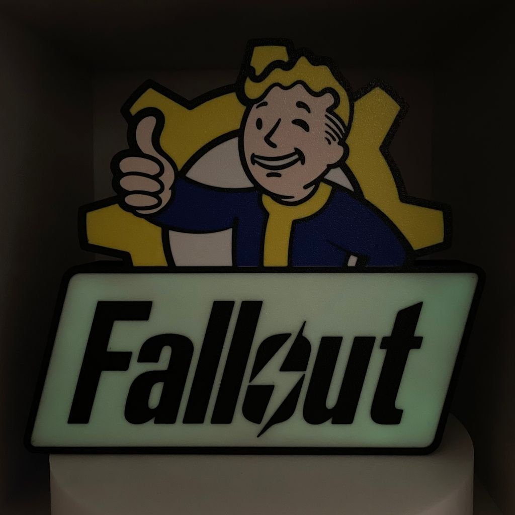 Fallout LED Lightbox With Glow-in-the-dark Feature Vault Dweller & Game ...