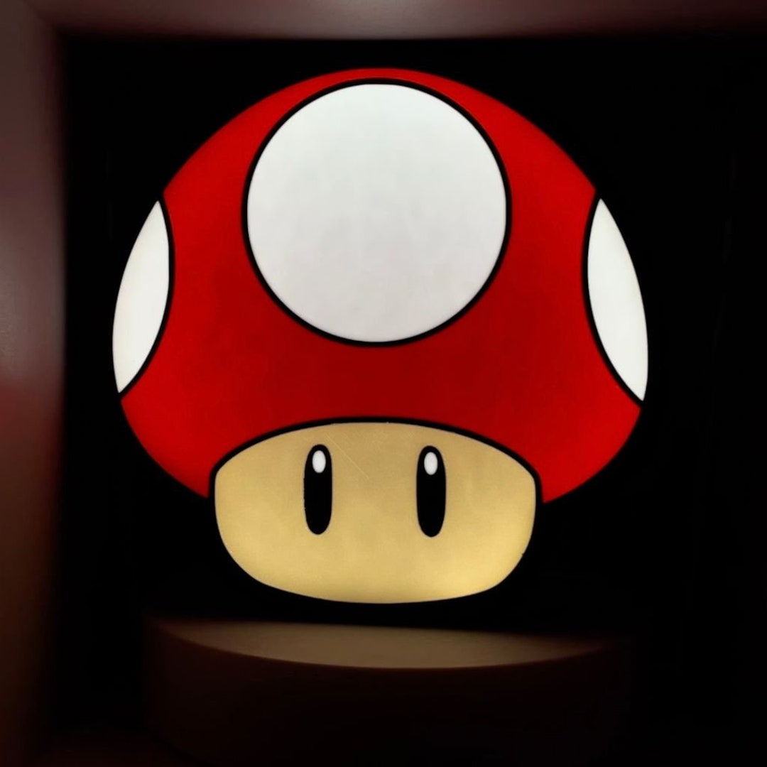 Mario Bros Red Mushroom LED Lightbox Retro Gamer Decor - Etsy