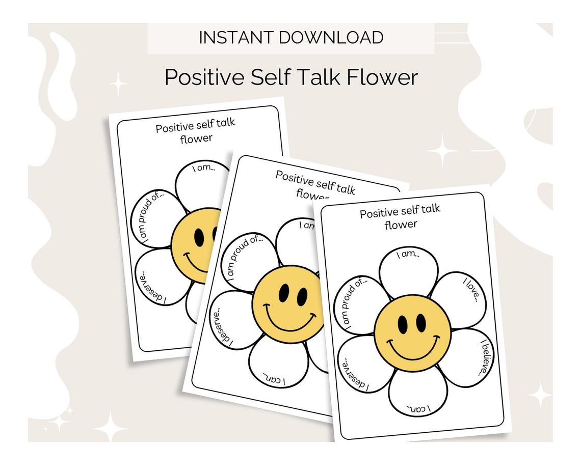 Positive Self-talk Flower: Empower Your Thoughts - Etsy