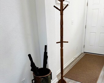 Vintage Oak Hall Tree/ Coat Rack - Etsy