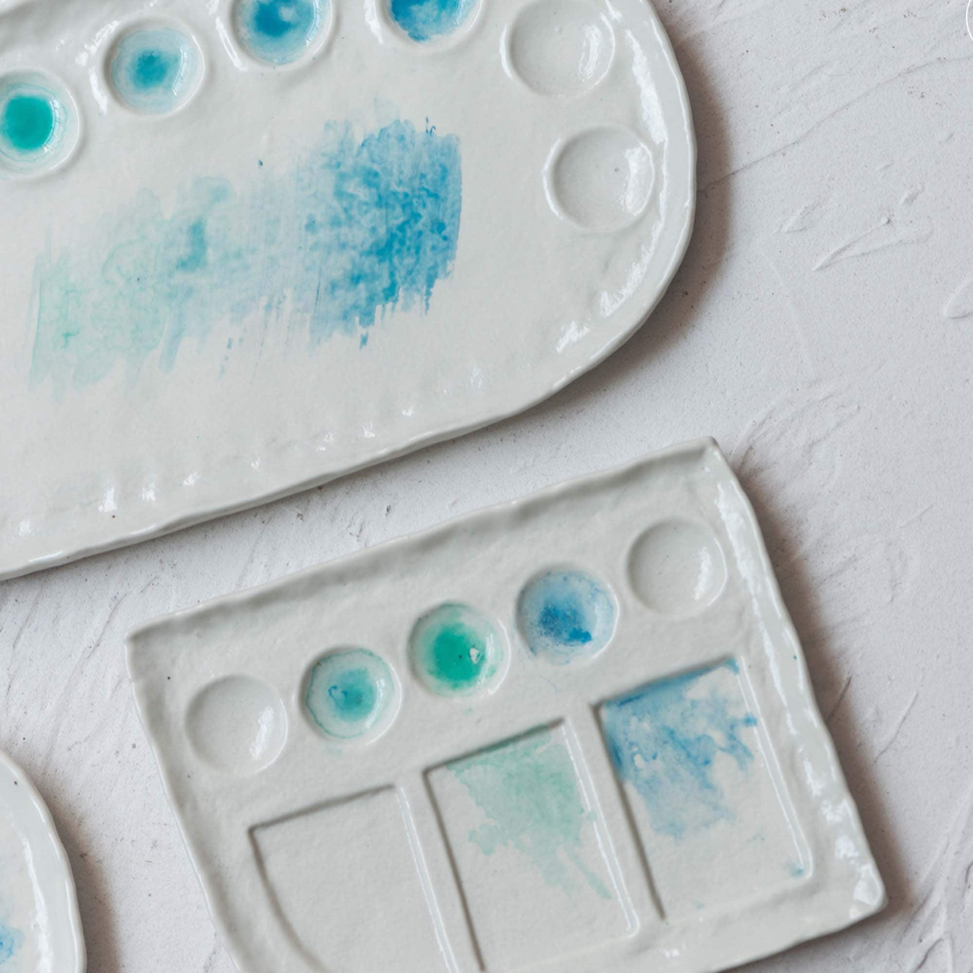 Custom Ceramic Watercolor Palette Kit Set, Ceramic Artists Palette ...