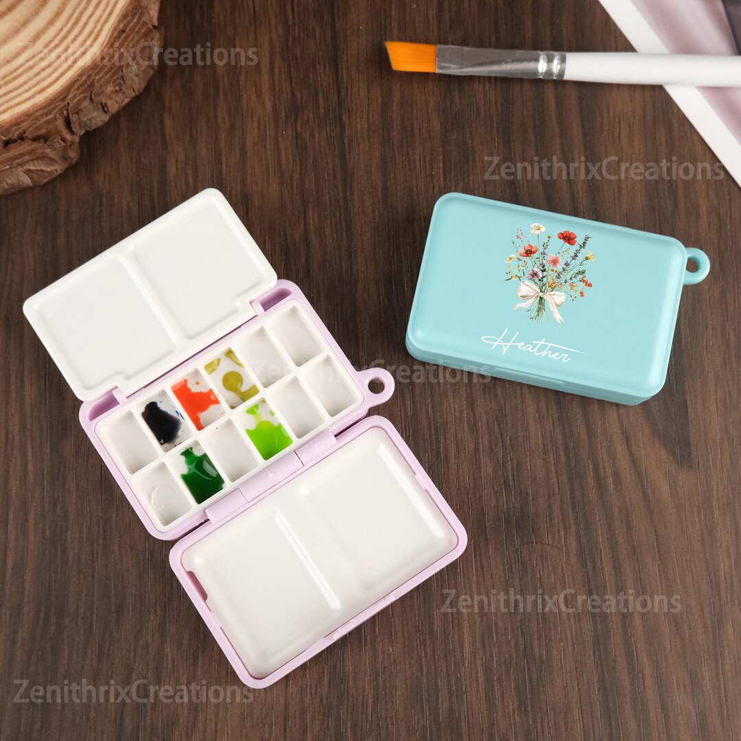 Folding Watercolor Paint Box, Mini Portable Painting Set, Custom ...