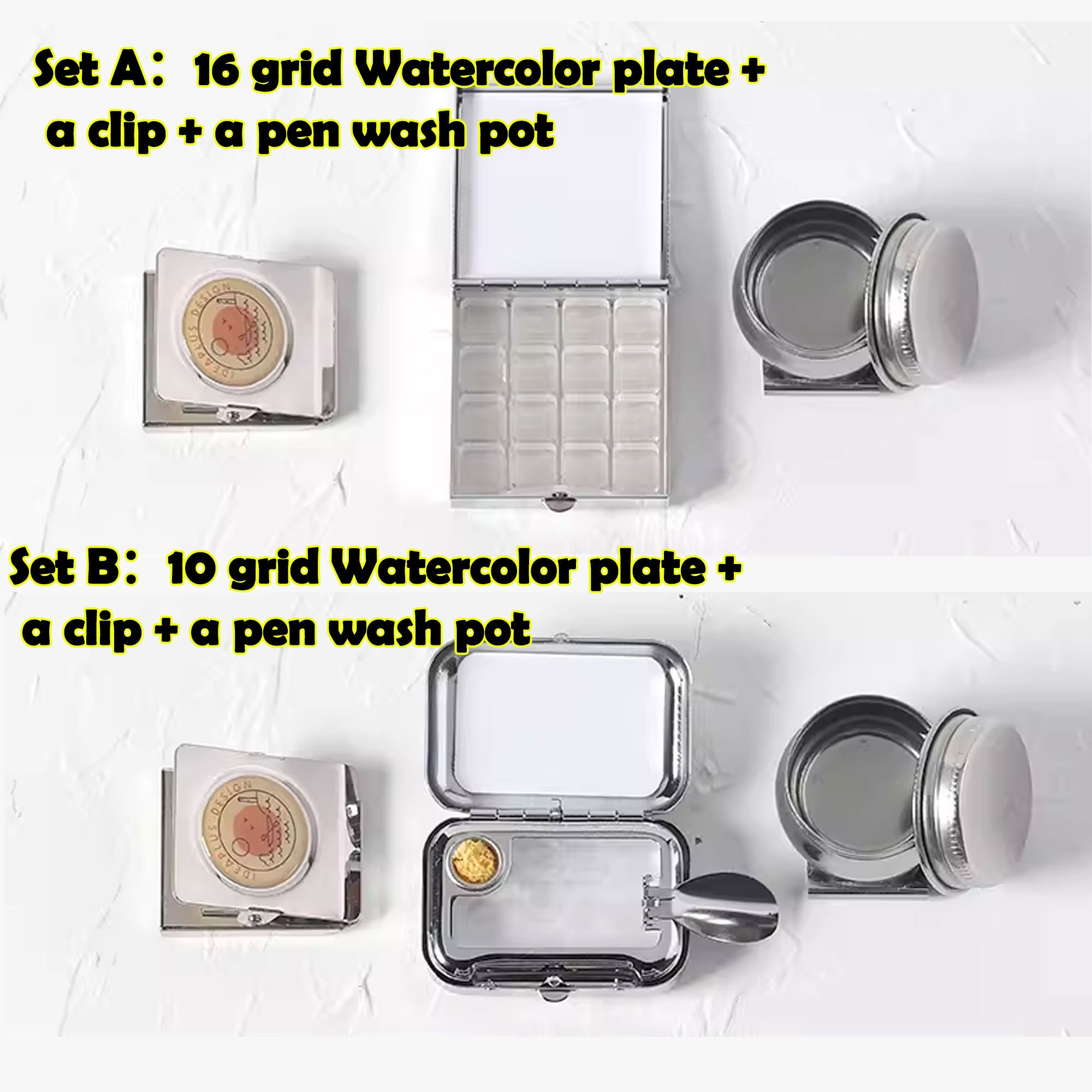 Metel Portable Paint Palette, Travel Watercolour Set, Watercolor ...