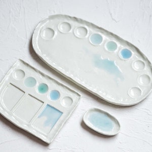 Custom Ceramic Watercolor Palette Kit Set, Ceramic Artists Palette ...