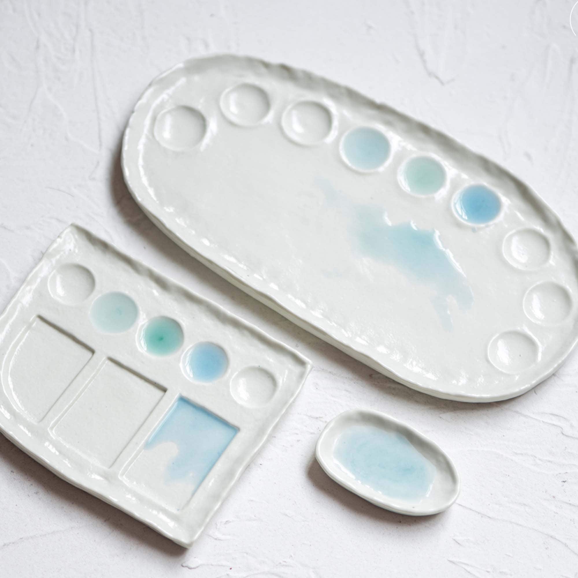 Custom Ceramic Watercolor Palette Kit Set, Ceramic Artists Palette ...