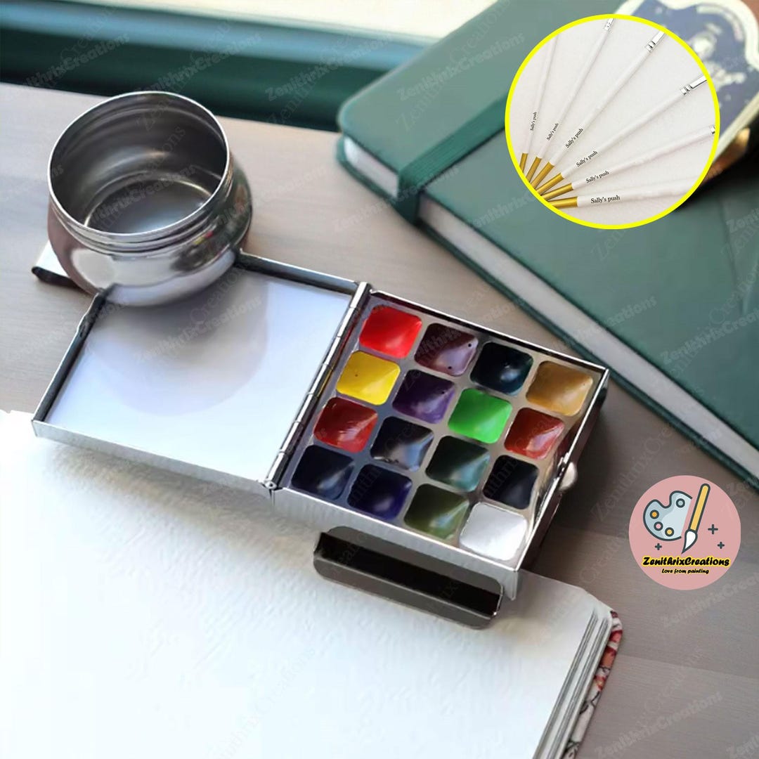 Custom Metel Portable Paint Palette Set, Travel Watercolour Set ...