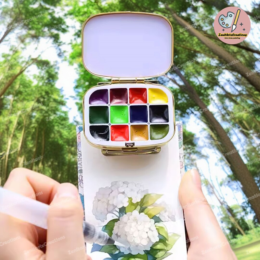 Mini Metel Portable Paint Box, Travel Watercolour Set, Watercolor ...