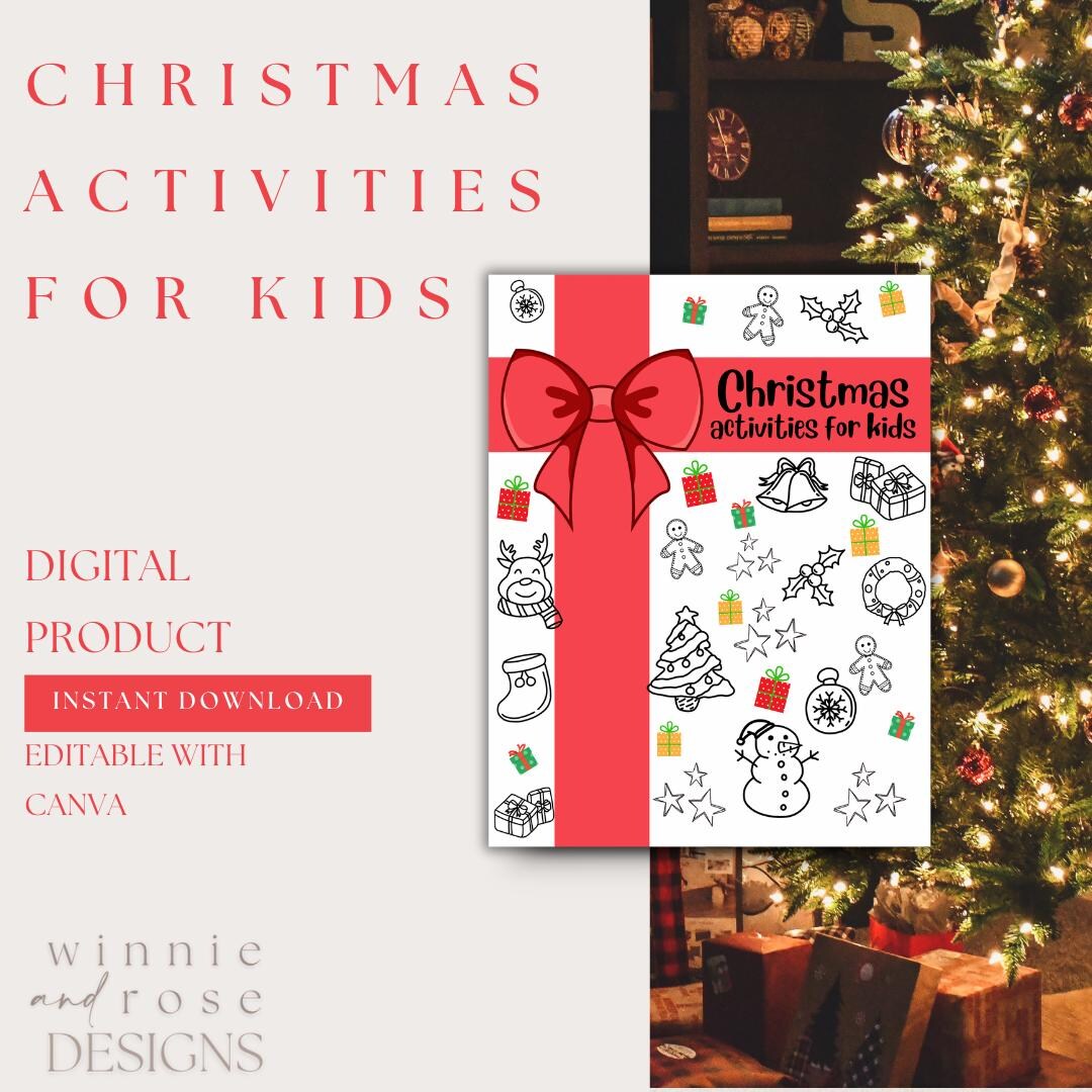 Kids Christmas Activity Pages | Coloring, Letters to Santa (digital ...