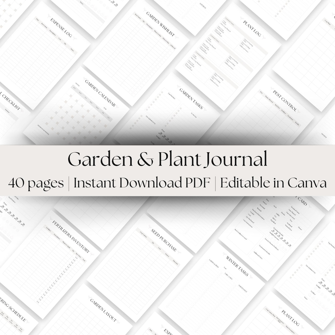 Printable Garden Journal Template | Digital Download | Gardening ...