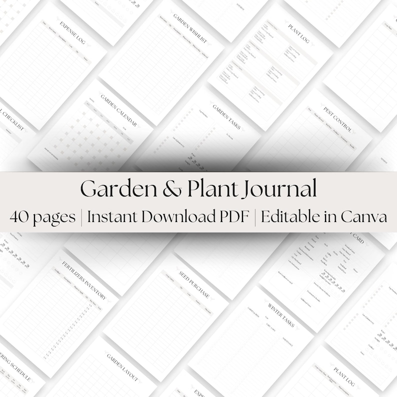 Printable Garden Journal Template | Digital Download | Gardening ...