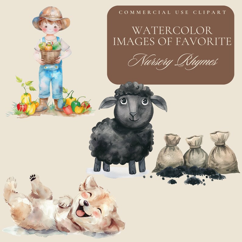 Mother Goose Nursery Rhyme Clipart Collection 18 Pngs and Commercial ...
