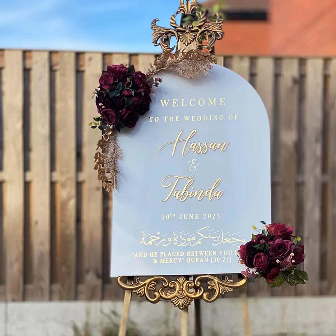 Arch Wedding Sign, Acrylic Wedding Welcome Sign, Custom Wedding Signage ...