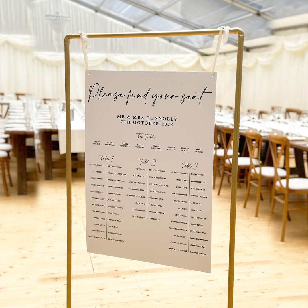 Acrylic Wedding Seating Chart Sign | Large Table Seating Chart | Find ...