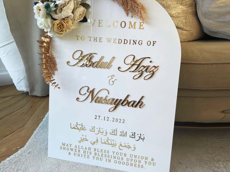 Arch Wedding Sign, Acrylic Wedding Welcome Sign, Custom Wedding Signage ...