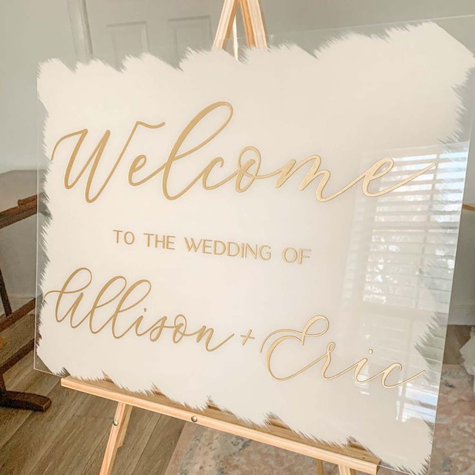 Custom 3D Wedding Sign, Acrylic Brushes Back Welcome Sign, Custom ...