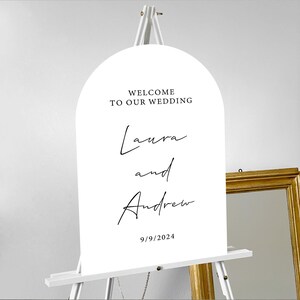 Arch Wedding Sign, Acrylic Wedding Welcome Sign, Custom Wedding Signage ...