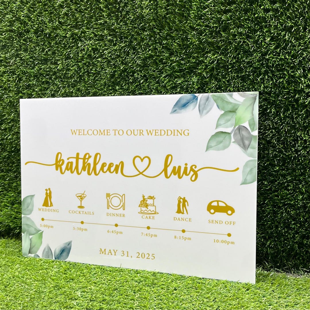 Customized Wedding Timeline & Order of Events Sign | Custom Wedding ...