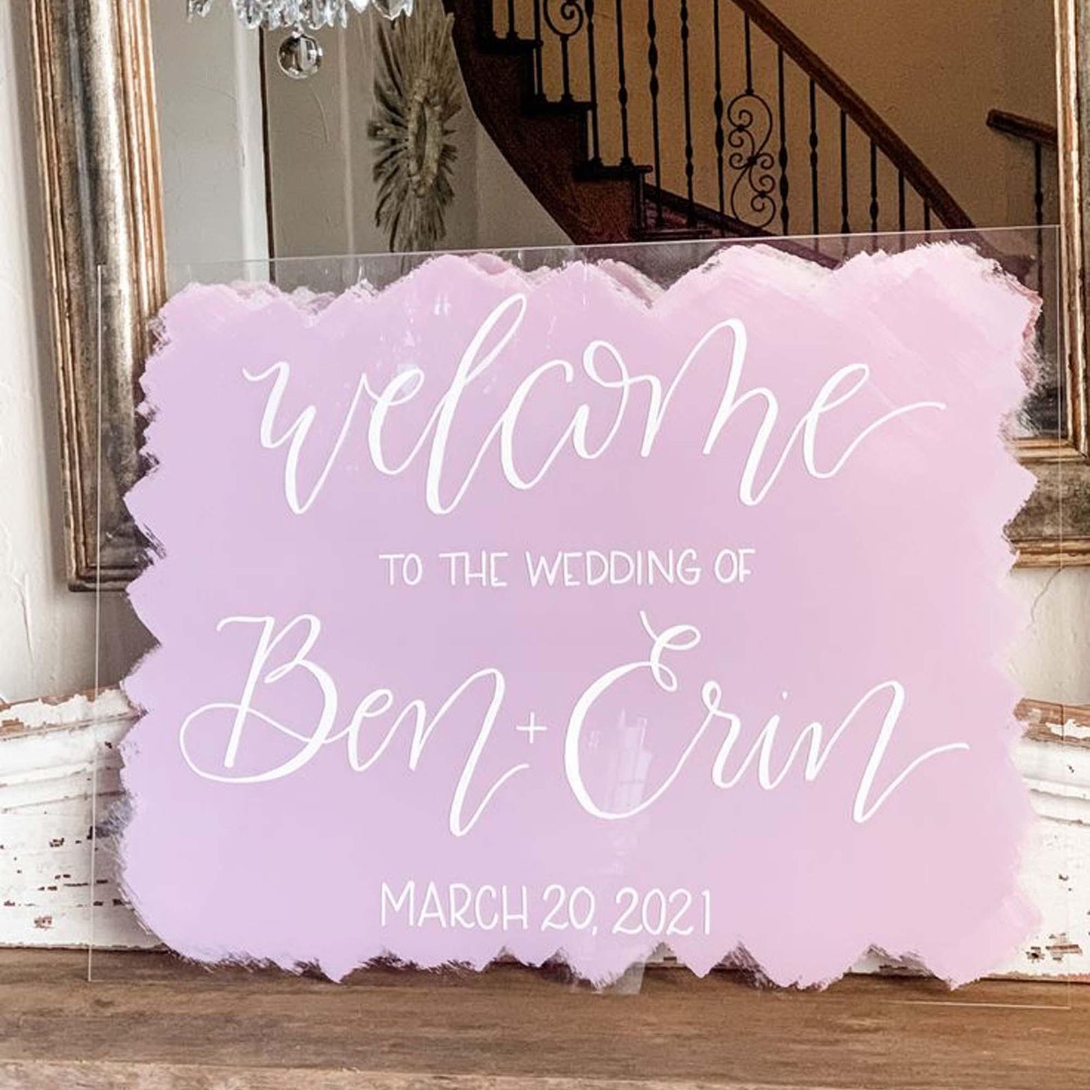 Custom 3D Wedding Sign, Acrylic Brushes Back Welcome Sign, Custom ...