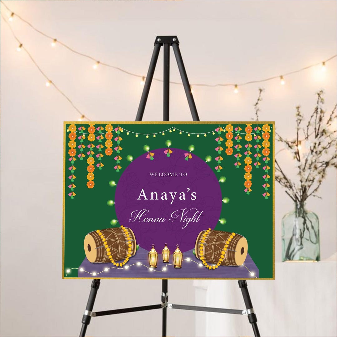 Personalized Acrylic Dholki Welcome Sign, Wedding Sign for Mehendi ...