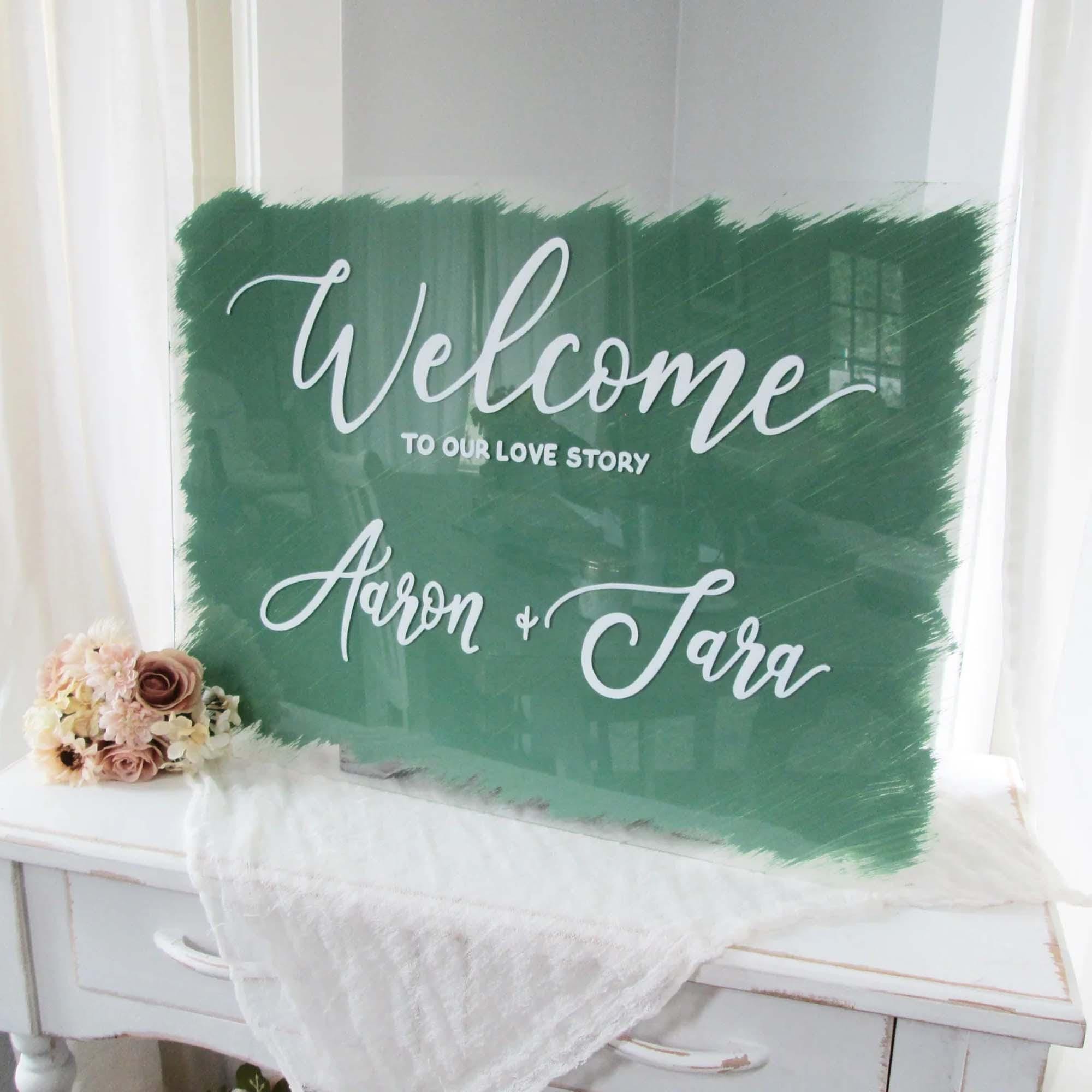 Custom 3D Wedding Sign, Acrylic Brushes Back Welcome Sign, Custom ...