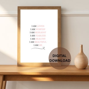 60 Positive Affirmation Cards Printable, Daily I AM Affirmations for ...