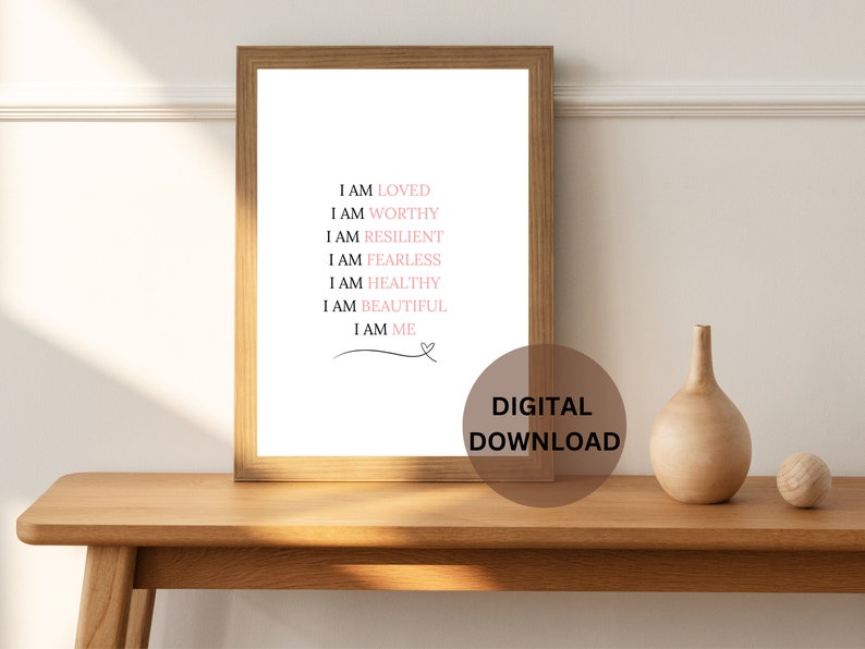 60 Positive Affirmation Cards Printable, Daily I AM Affirmations for ...