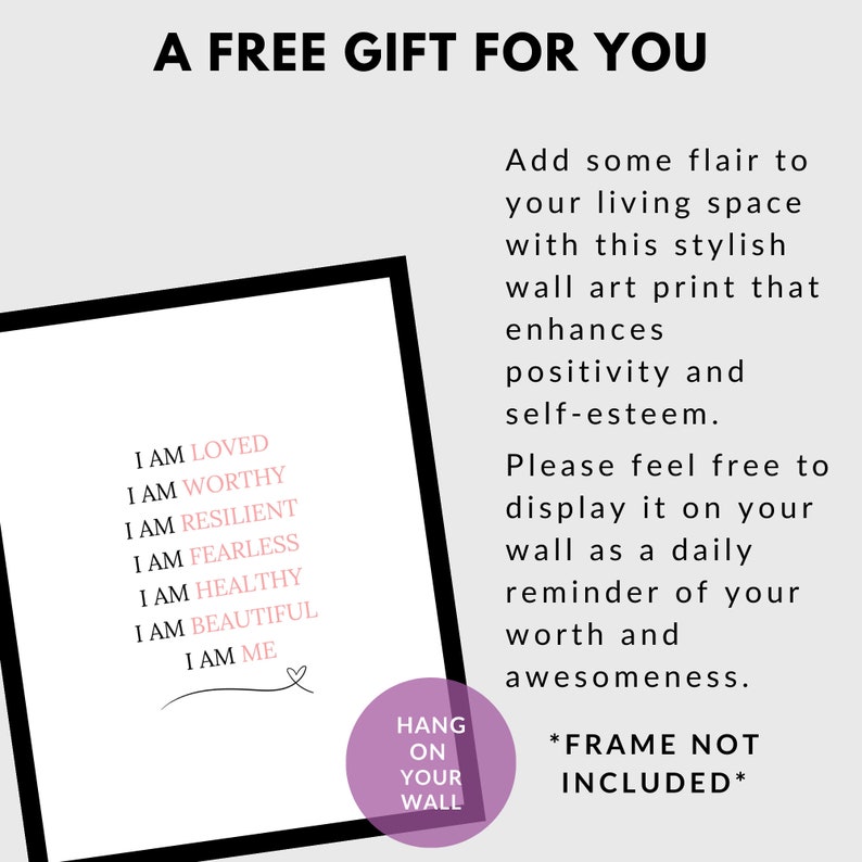60 Positive Affirmation Cards Printable, Daily I AM Affirmations for ...