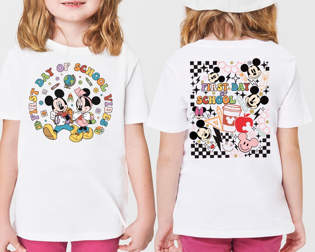 First Day of School Vibes Mickey and Minnie Mouse T-shirt, Disney ...