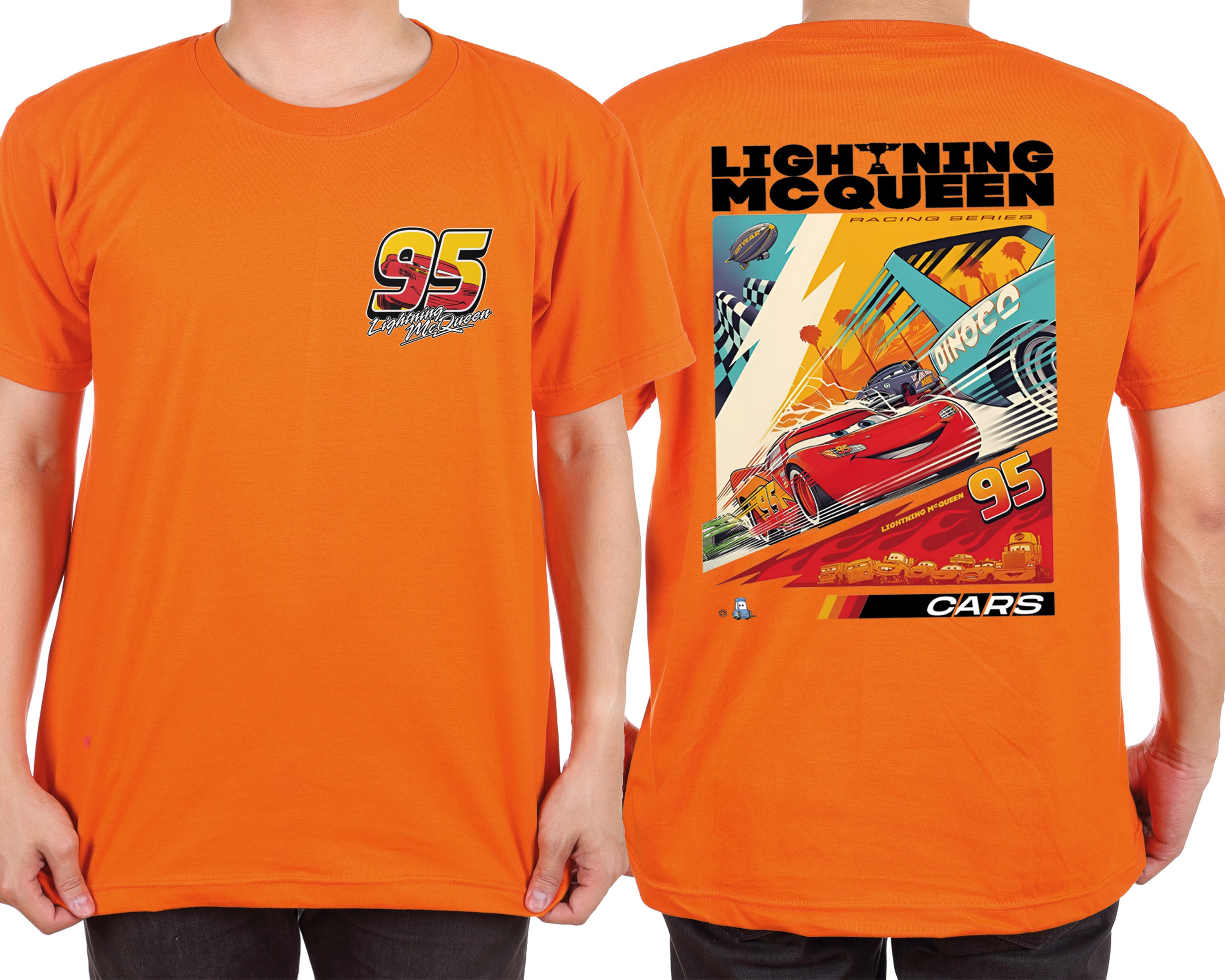 Lightning Mcqueen 95 T-shirt, Mcqueen and Dinoco Shirt, Pixar Cars ...