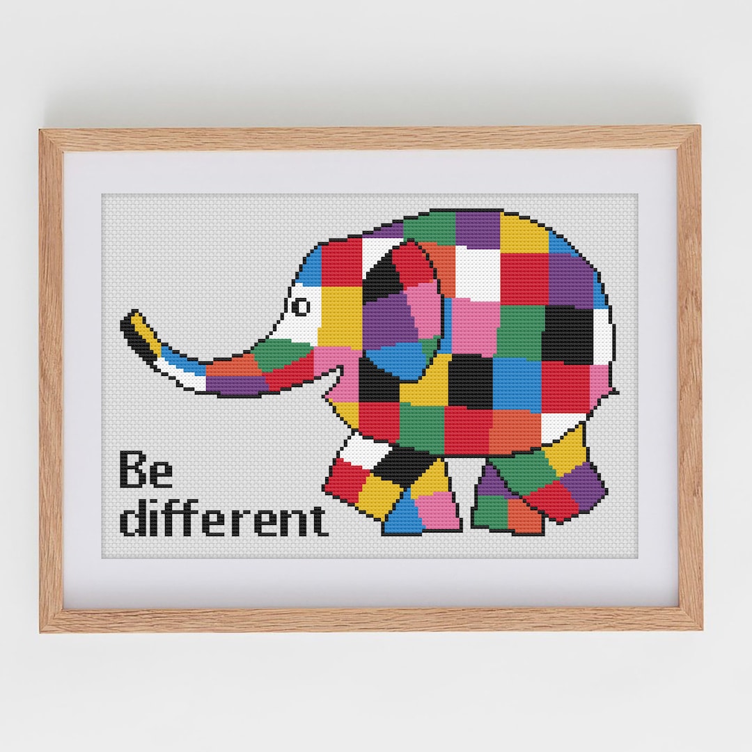 Elmer Be Different Story Cross Stitch Patterns Needlework Graphicdesign ...