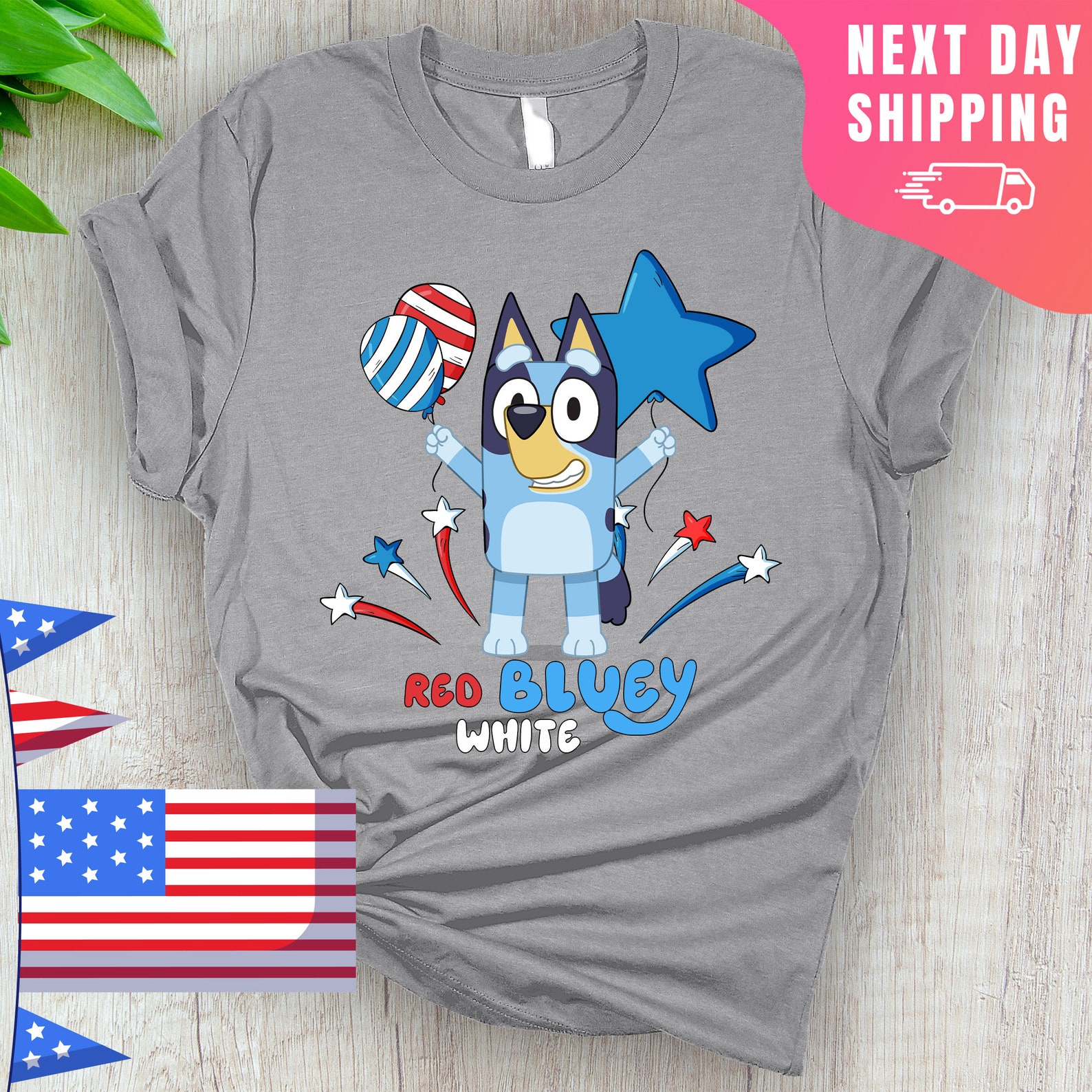 Bluey Family 4th of July Shirt, Red White Bluey Fourth of July Shirt ...