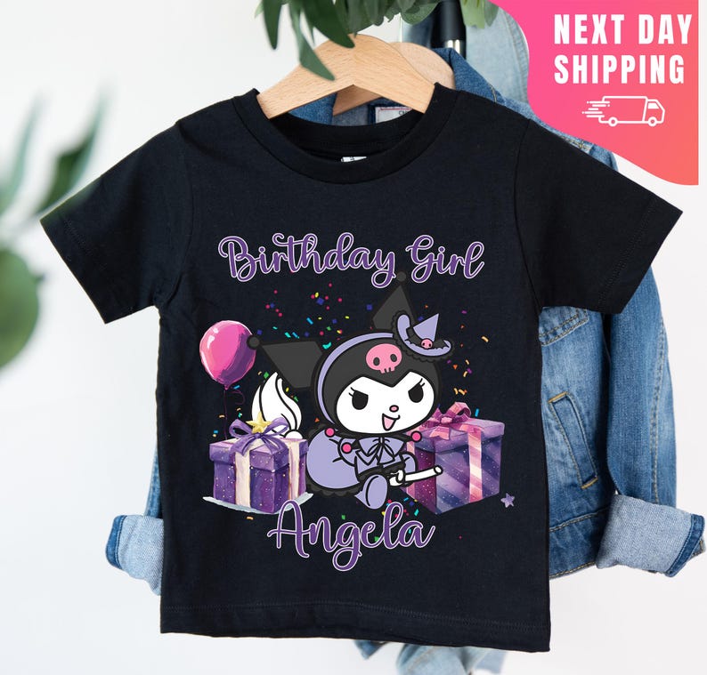 Custom Kuromi Birthday Shirt, Kuromi Theme Party, Birthday Girl, Family ...