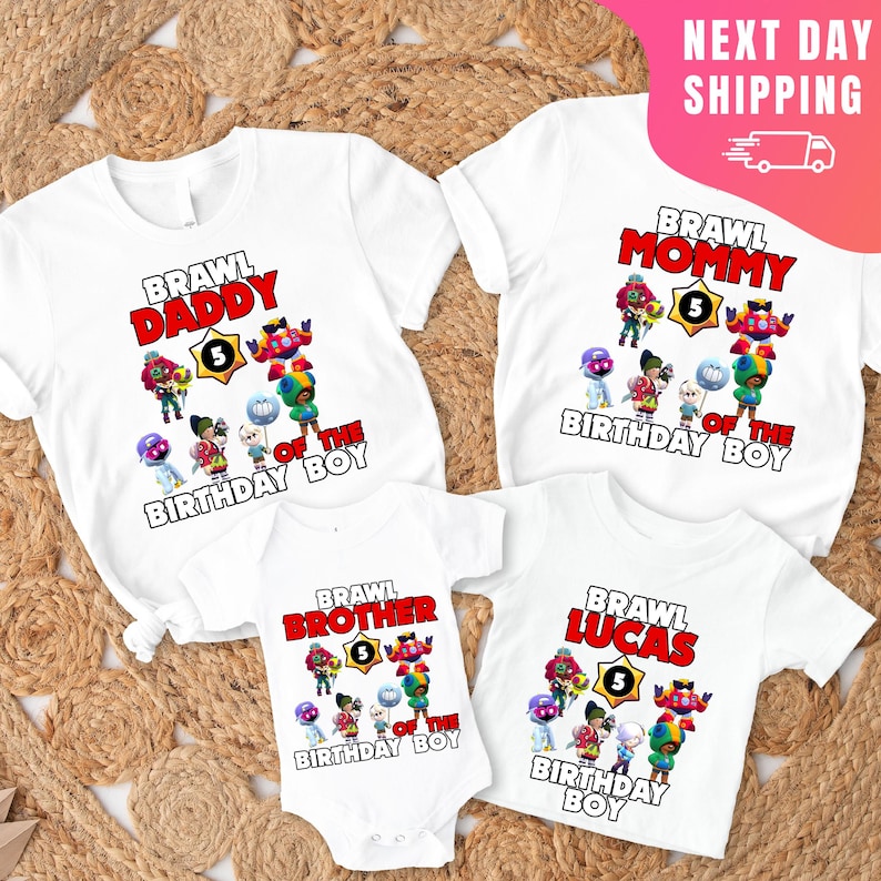 Custom Brawl Stars Birthday Shirt, Custom Brawl Stars Shirt, Birthday ...