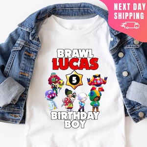 Custom Brawl Stars Birthday Shirt, Custom Brawl Stars Shirt, Birthday ...