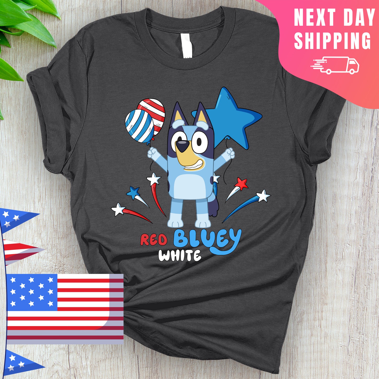 Bluey Family 4th of July Shirt, Red White Bluey Fourth of July Shirt ...