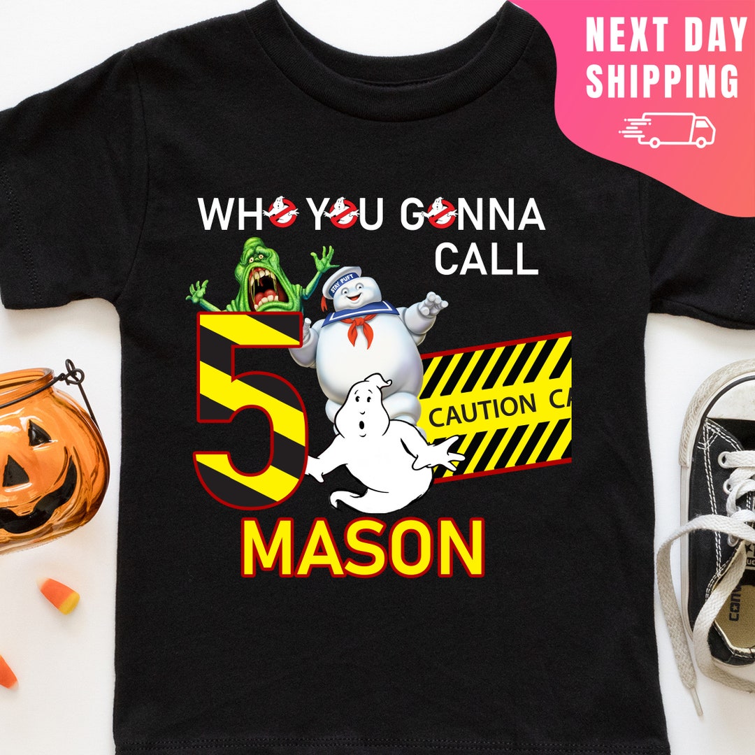 Ghostbusters Birthday Shirt, Funny Ghost Cartoon Kids Toddler Birthday ...