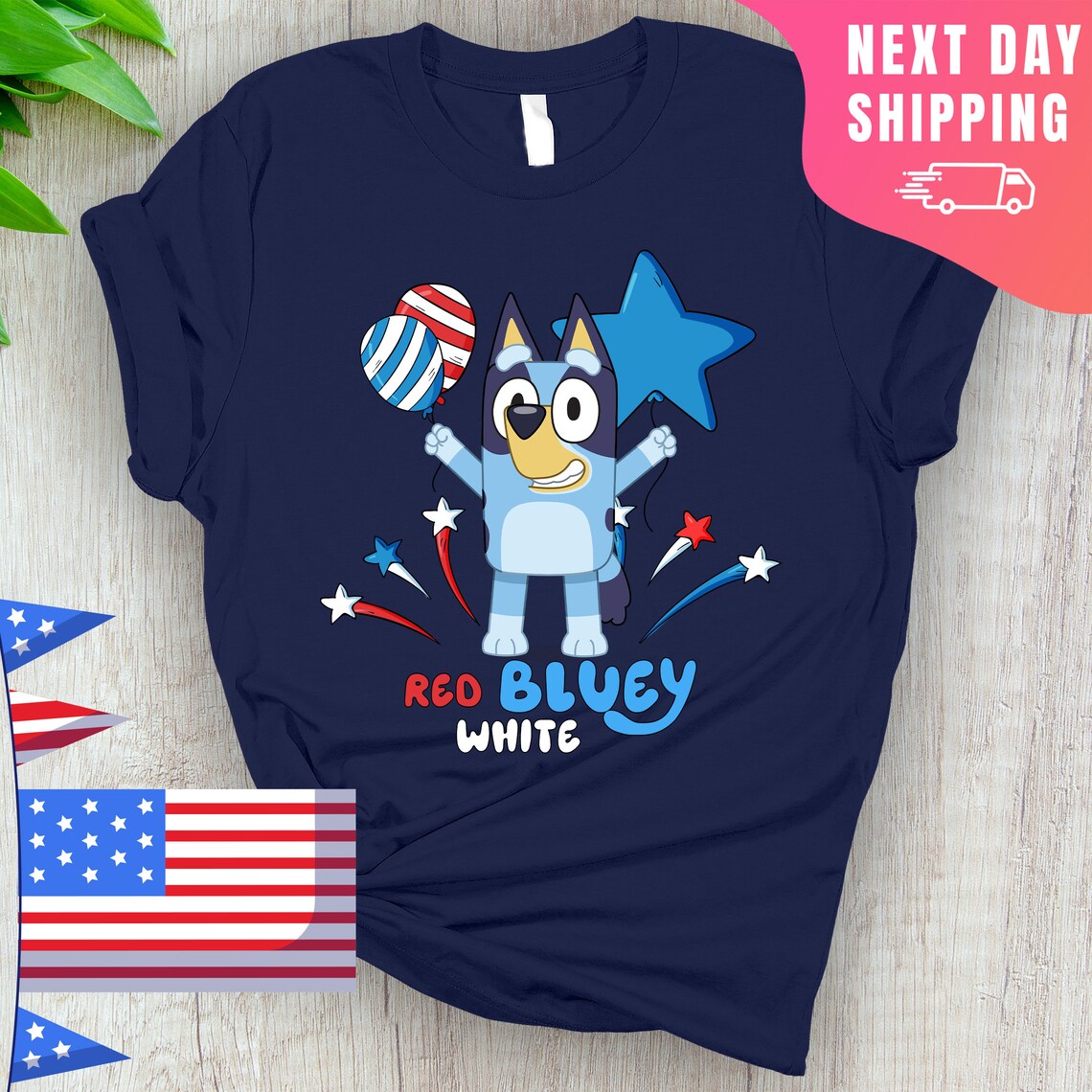 Bluey Family 4th of July Shirt, Red White Bluey Fourth of July Shirt ...