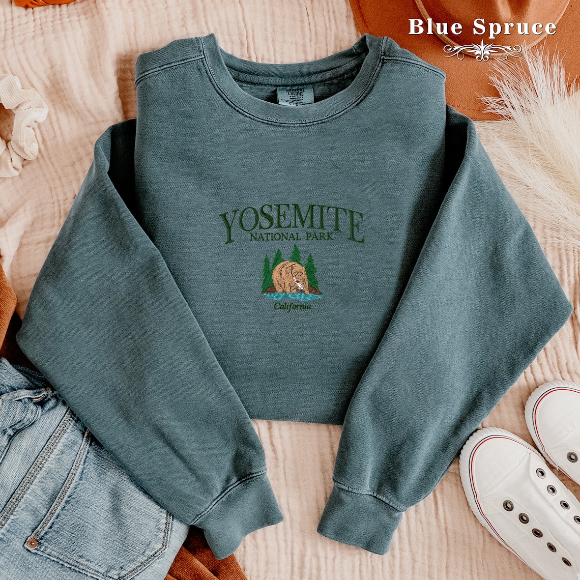 Embroidered Yosemite National Park Wildflower Sweatshirt for National ...