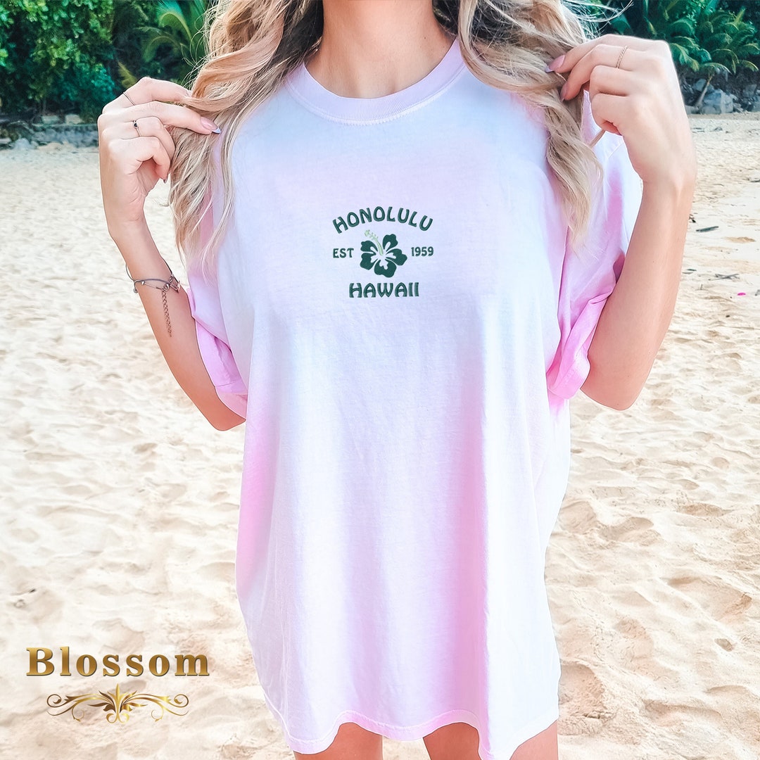 Embroidered Honolulu Hawaii T-shirt, Honolulu Hawaii T-shirt, Honolulu ...
