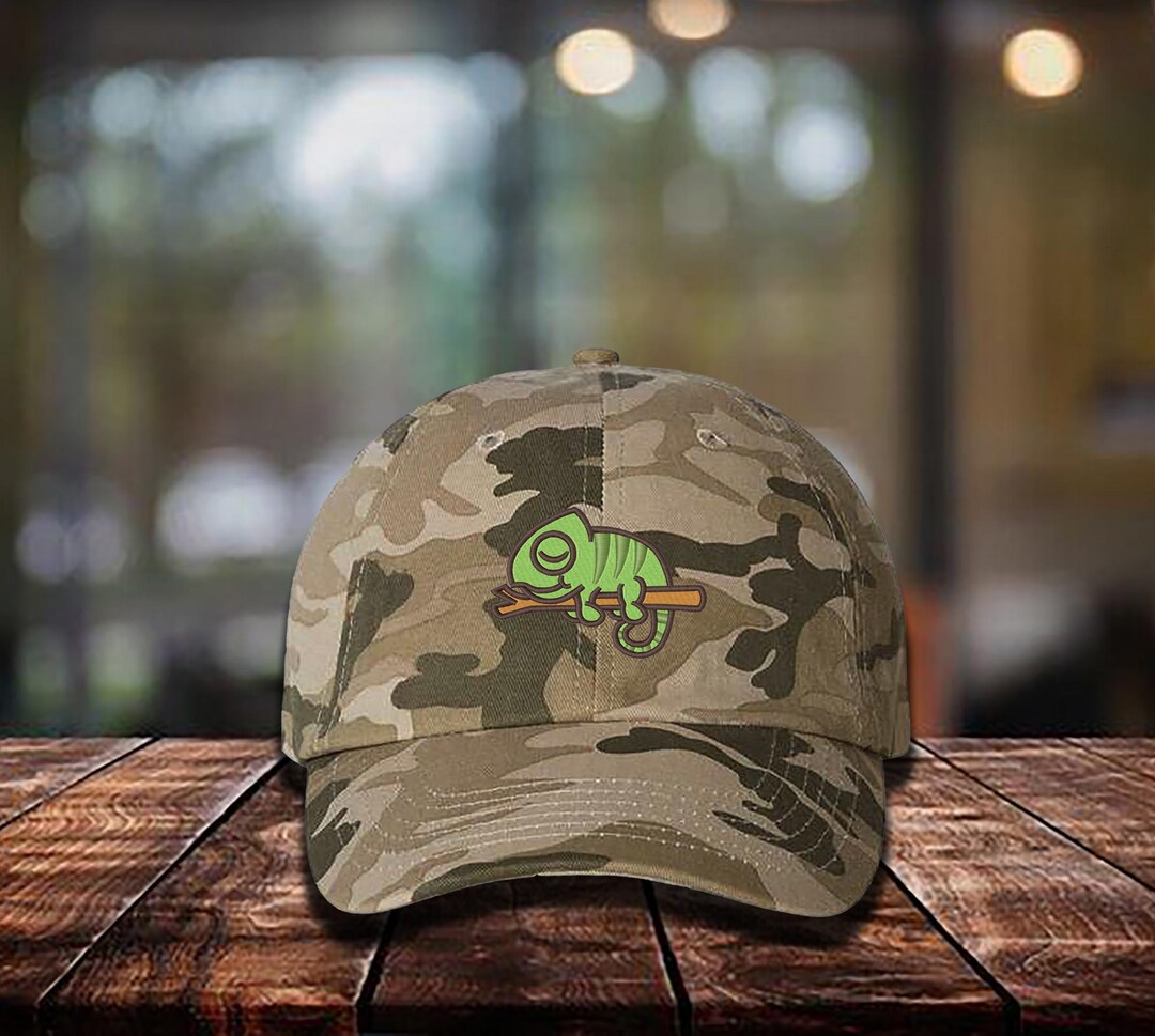 Embroidered Chameleon Baseball Cap, Cute Chameleon Hat, Funny Chameleon ...