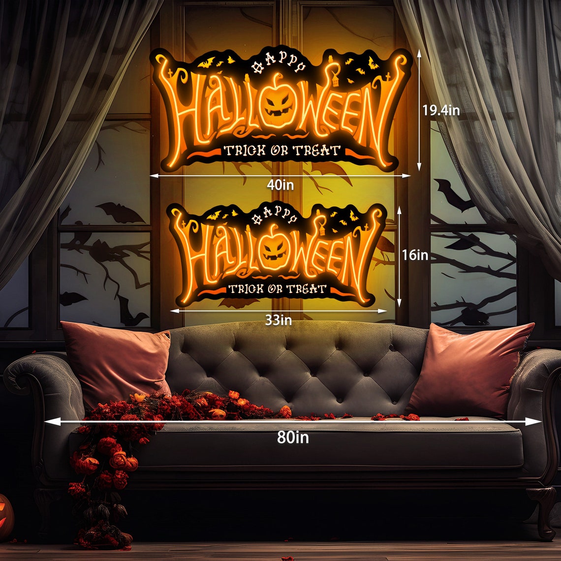 Happy Halloween Neon Sign, Halloween Decor Led Light for Halloween ...