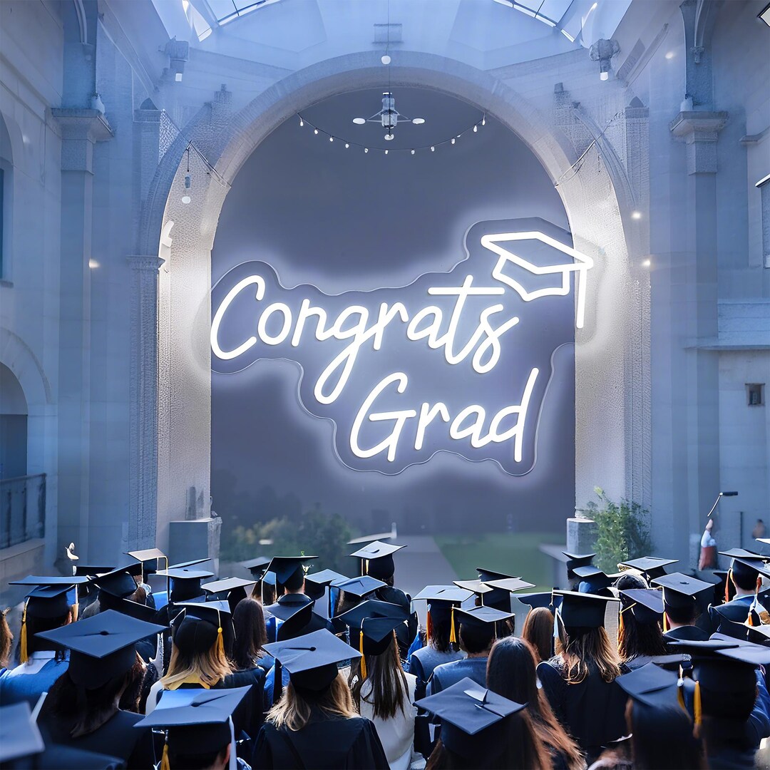 Neon Sign Custom , Congrats Grad Neon Sign ,neon Sign Bar , Neon Light ...