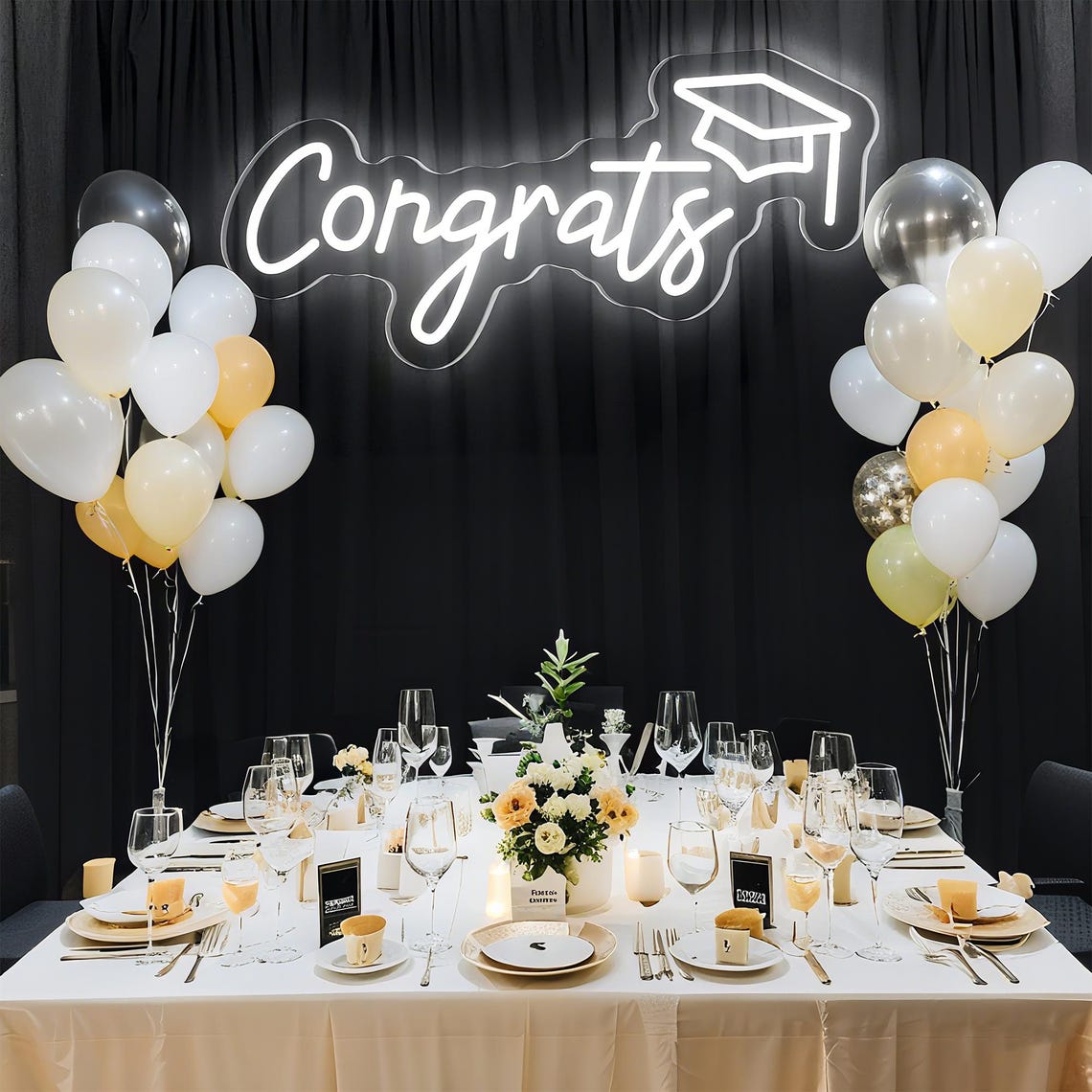 Congrats Neon Sign for Custom Graduation Party, College Congrats Grad ...