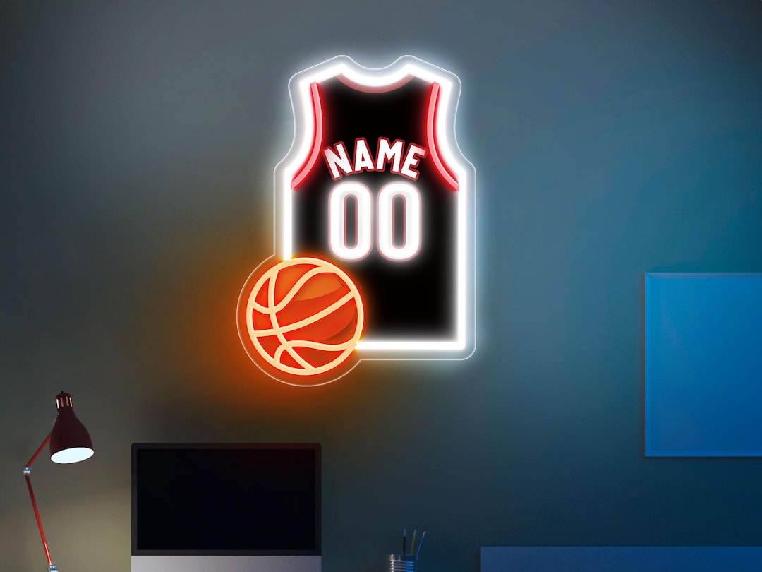 Basketball Jersey Custom Neon Sign, Neon Name Sign for Wall Decor ...