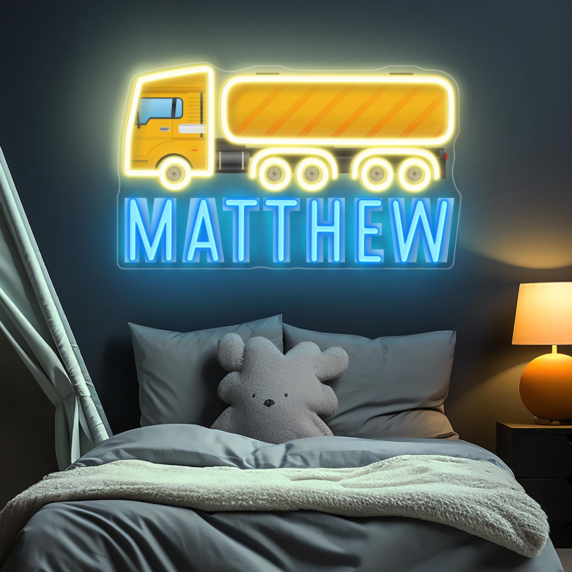 Custom Tractor Neon Sign for Kids - Dimmable LED Wall Art With Remote ...