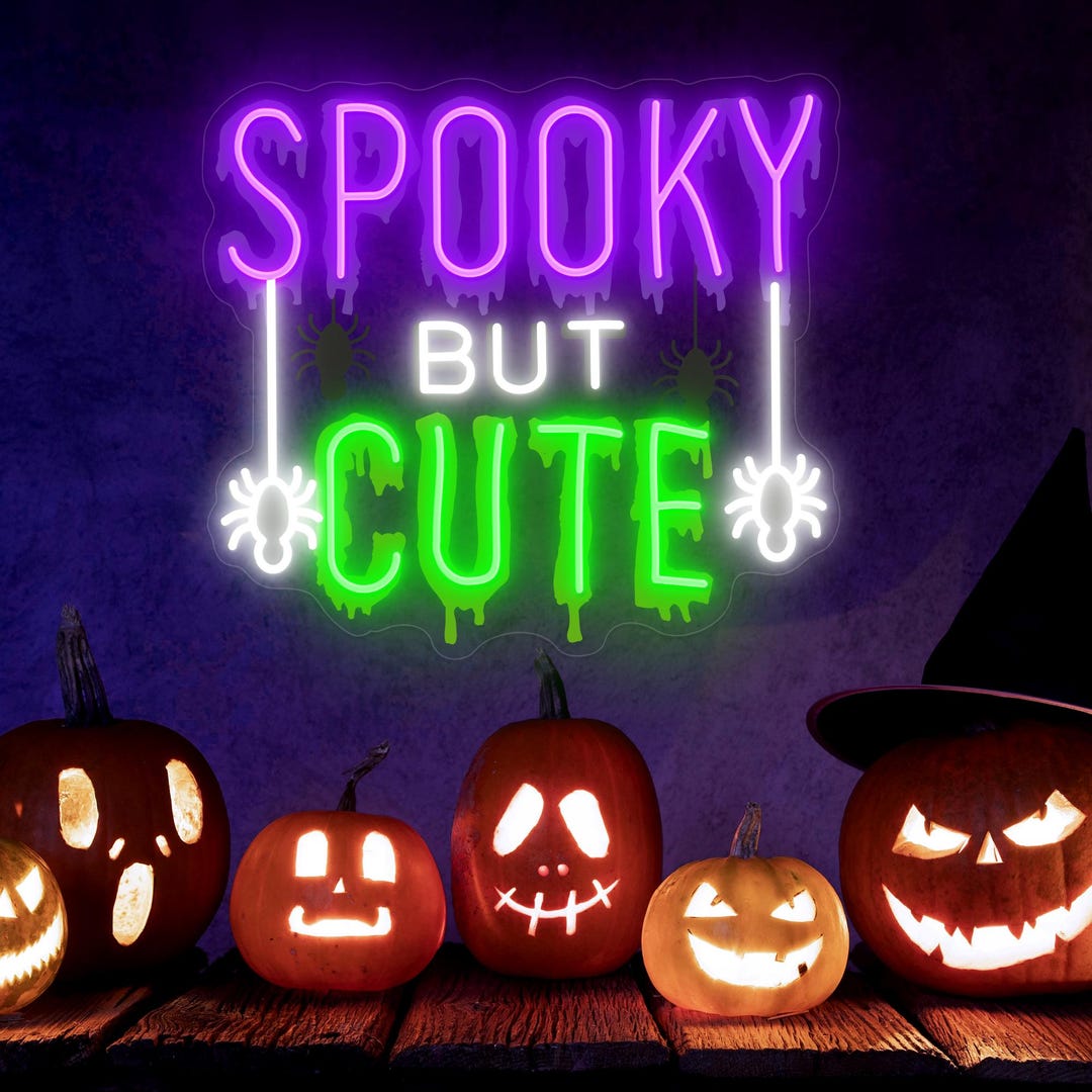Halloween Spooky but Cute LED Neon Sign - Custom Acrylic Decor for Home ...