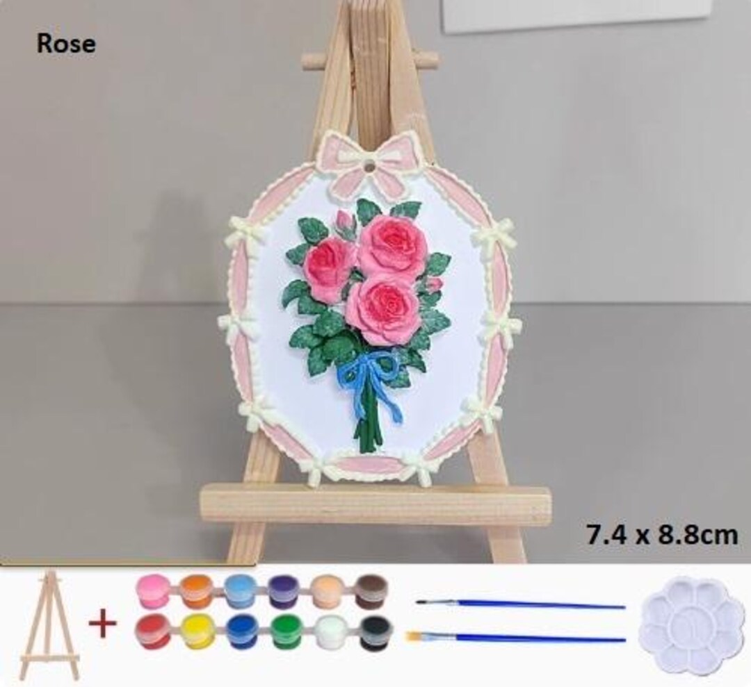 DIY 3D Floral Gypsum Sculpture Coloring Kit Mother's Day Gift - Etsy