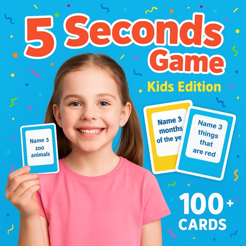 5 Seconds Game – Kids Edition | Printable Party Game | Thinking Game ...